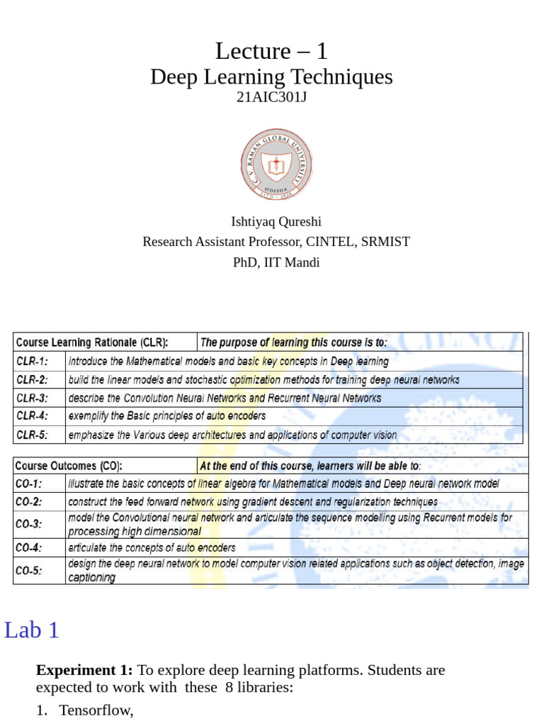 Slides 1 Intro DL_ML_AI_Sup_UnSup_RL Unit 1 | PDF | Machine Learning ...