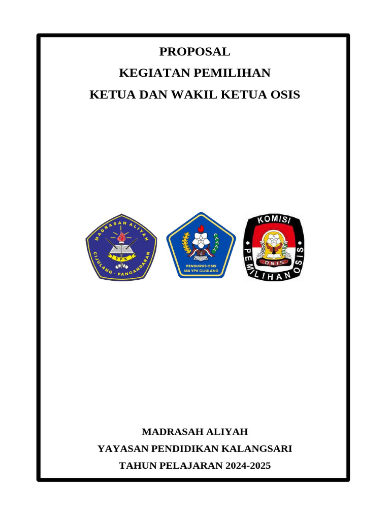 Proposal Pemilihan Ketua Osis | PDF