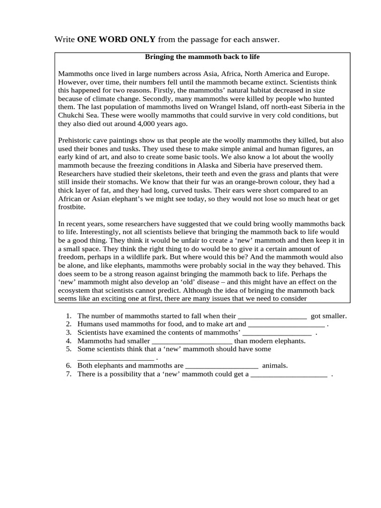 Bringing The Mammoth Back To Life | PDF
