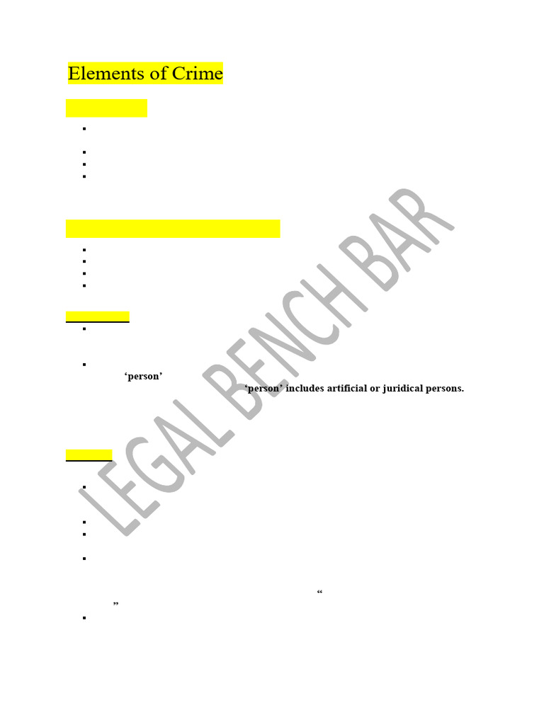 Elements and Stages of Crime | PDF | Mens Rea | Crimes
