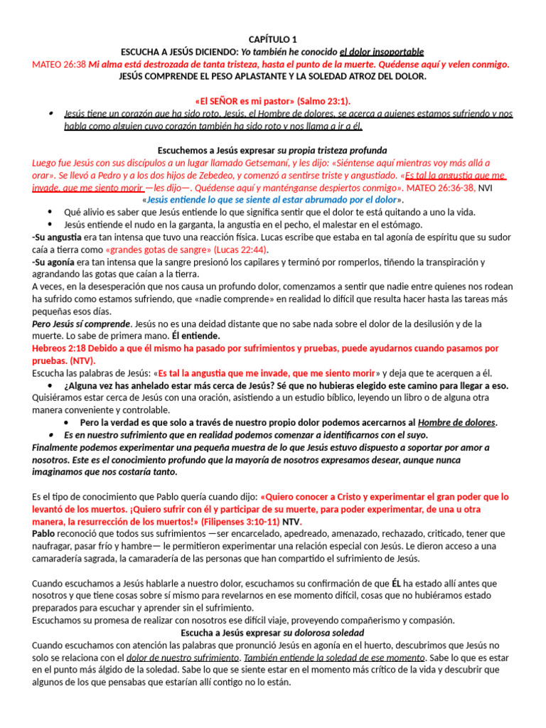 Capítulo 1R El Dolor Insoportable | PDF | Jesús | Sufrimiento