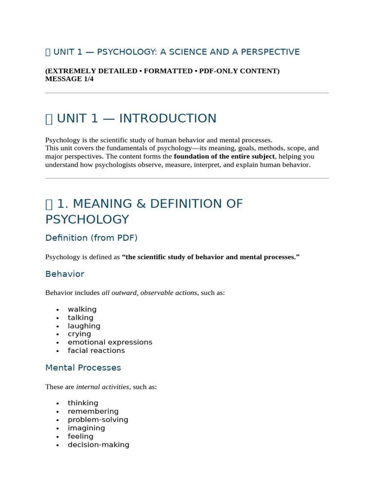 final psychology | PDF | Psychology | Mind