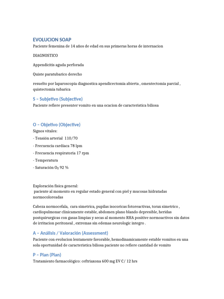 Formato SOAP Medico Tania | PDF