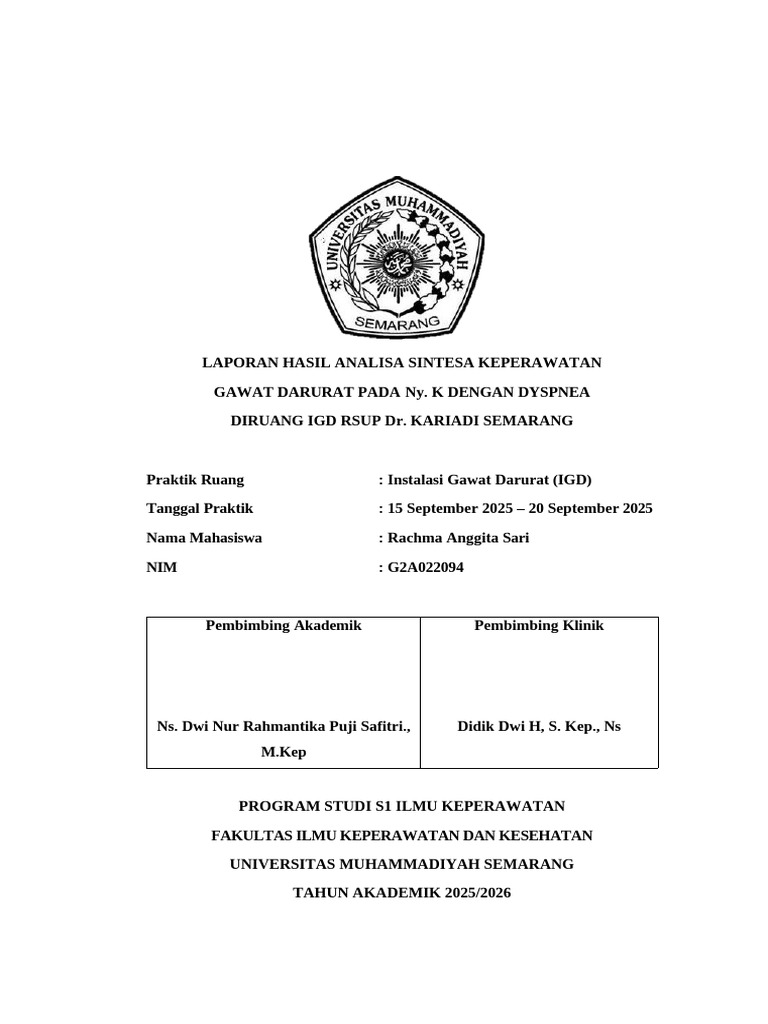Rachma Analisa Sintesa IGD | PDF