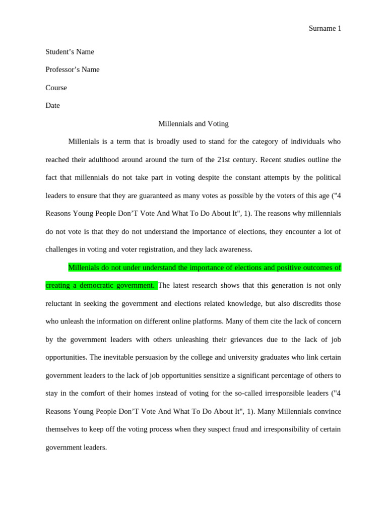 Millennials' Voting Challenges Explained | PDF | Millennials | Voting