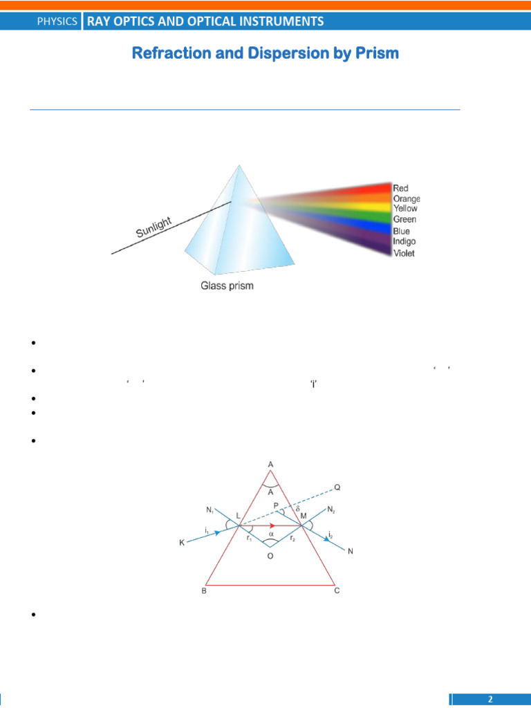 Prism | PDF | Refraction | Dispersion (Optics)