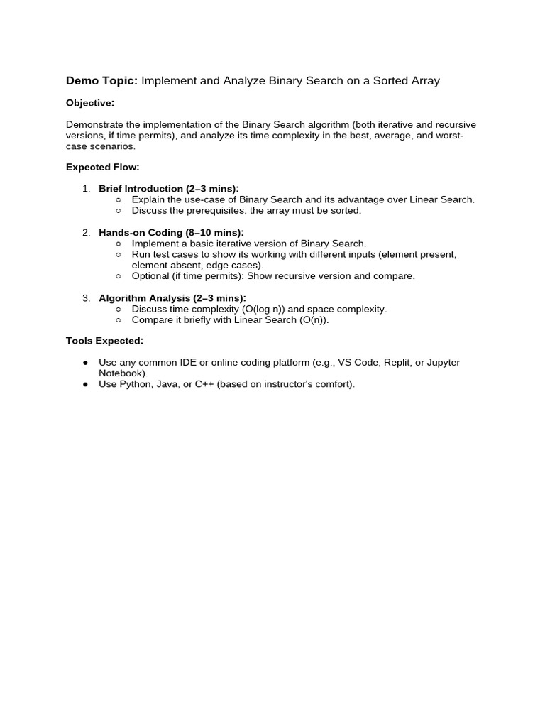 Binary Search Implementation Guide | PDF