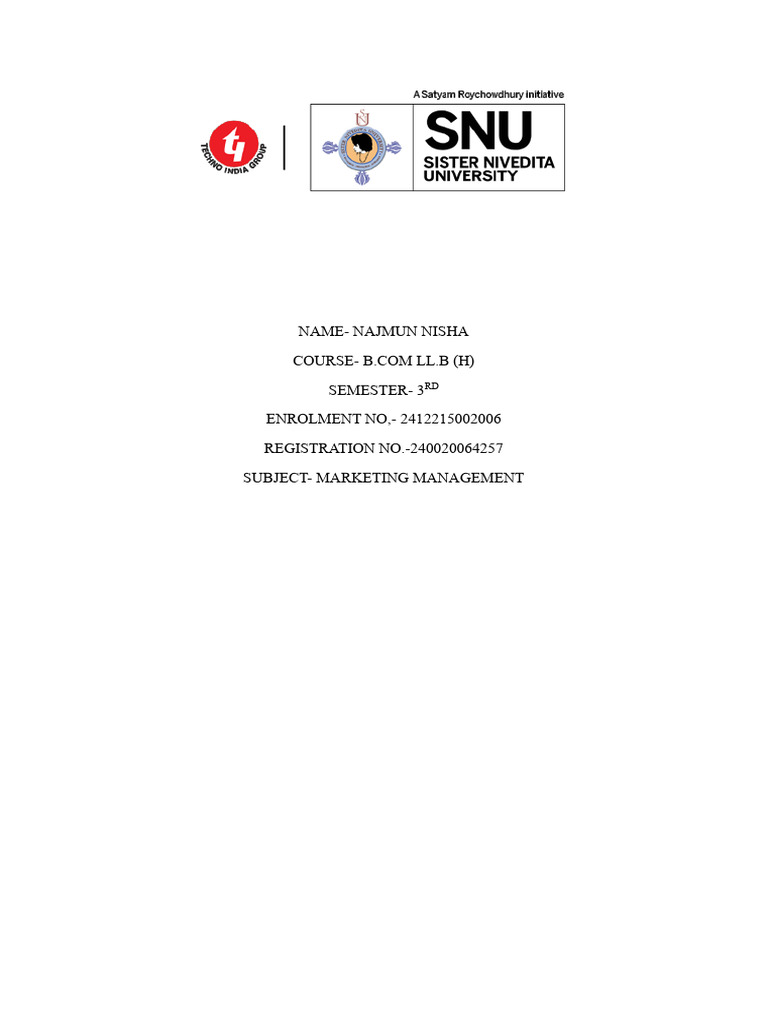 Marketing Management Assignment 1 | PDF | Marketing | Customer