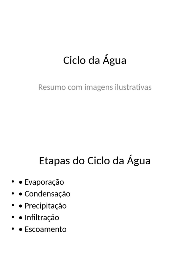 Ciclo Da Agua Slides | PDF