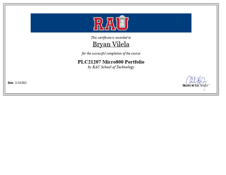 Certificate PLC 21207 | PDF