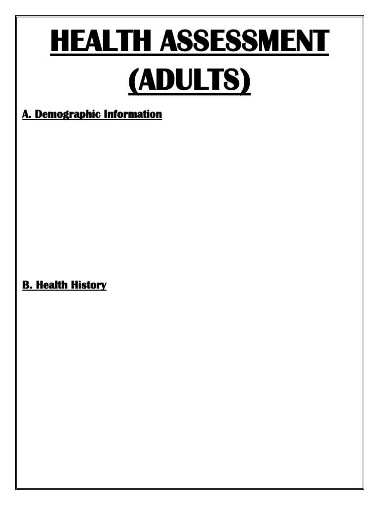 Health Assessment Adults | PDF