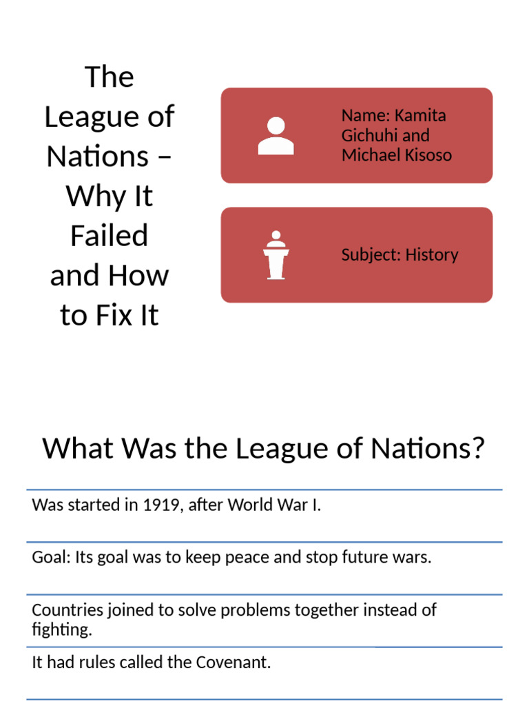 League of Nations Project Kamita Gichuhi | PDF | League Of Nations ...