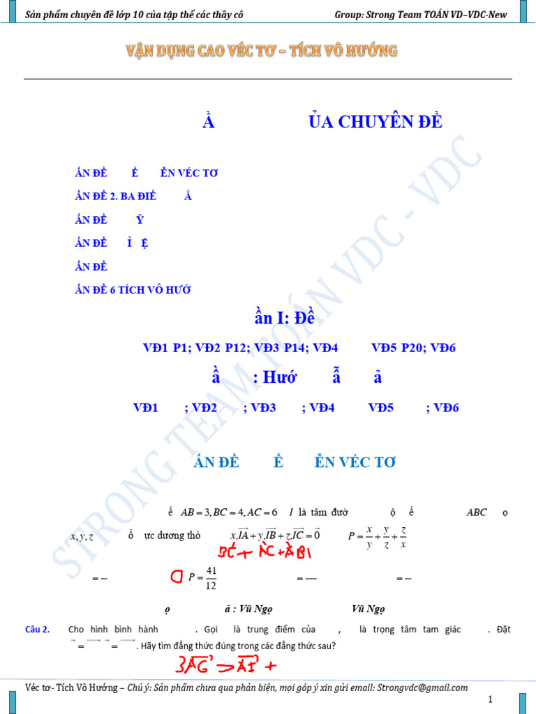 Vdc Hh10 c1,2 Vector Tich Vo Huong | PDF