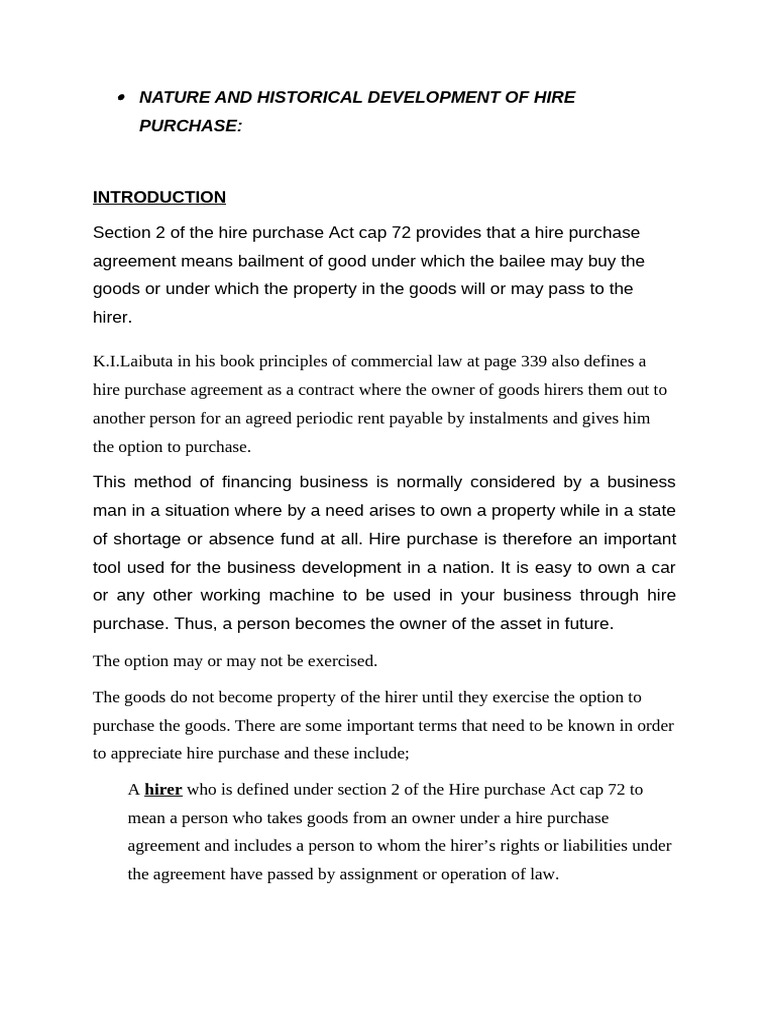 Understanding Hire Purchase Agreements | PDF | Guarantee | Credit