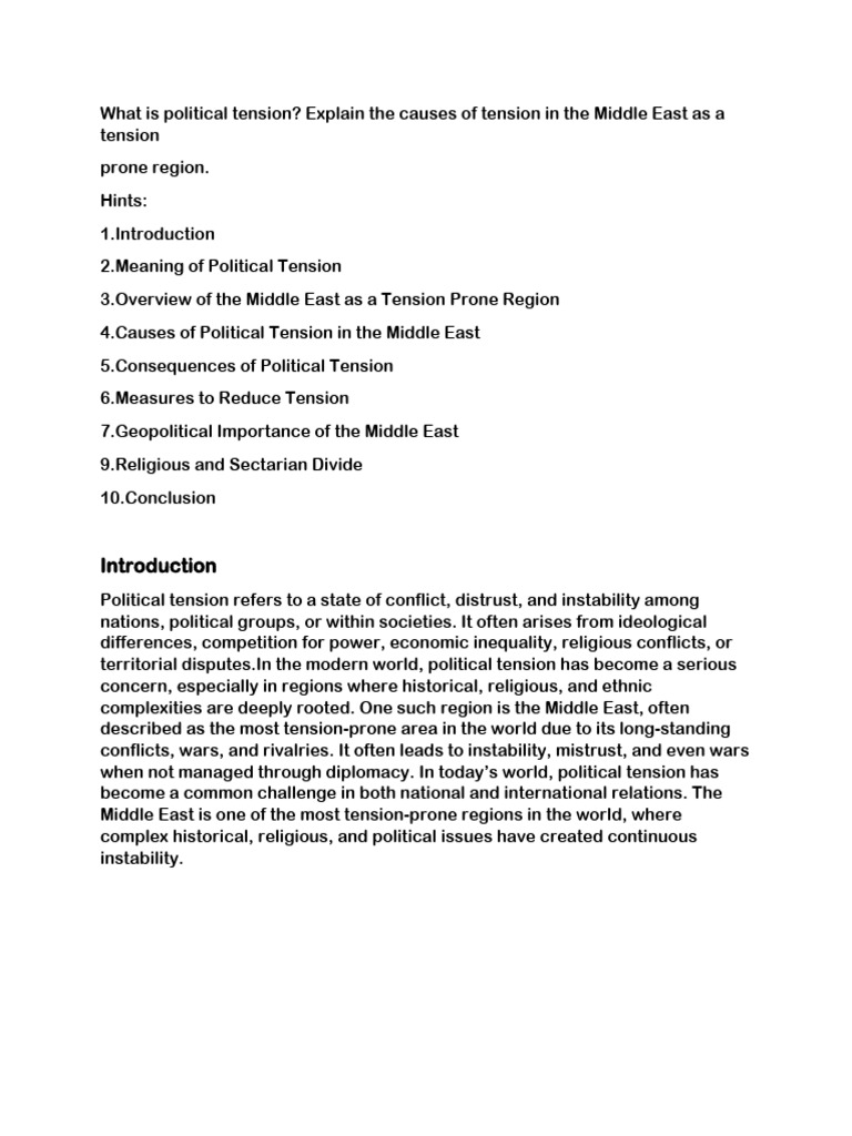 Causes of Political Tension in the Middle East | PDF | Sectarianism ...