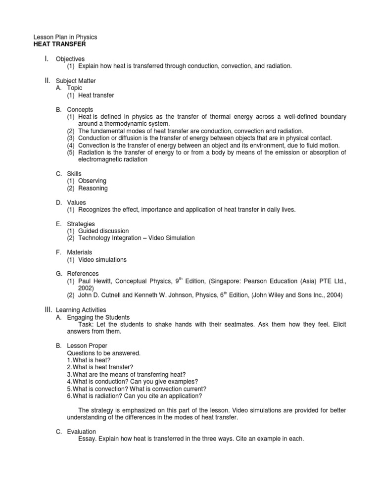 Lesson Plan in Physics