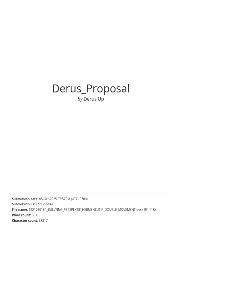 Derus Proposal Turnitin | PDF