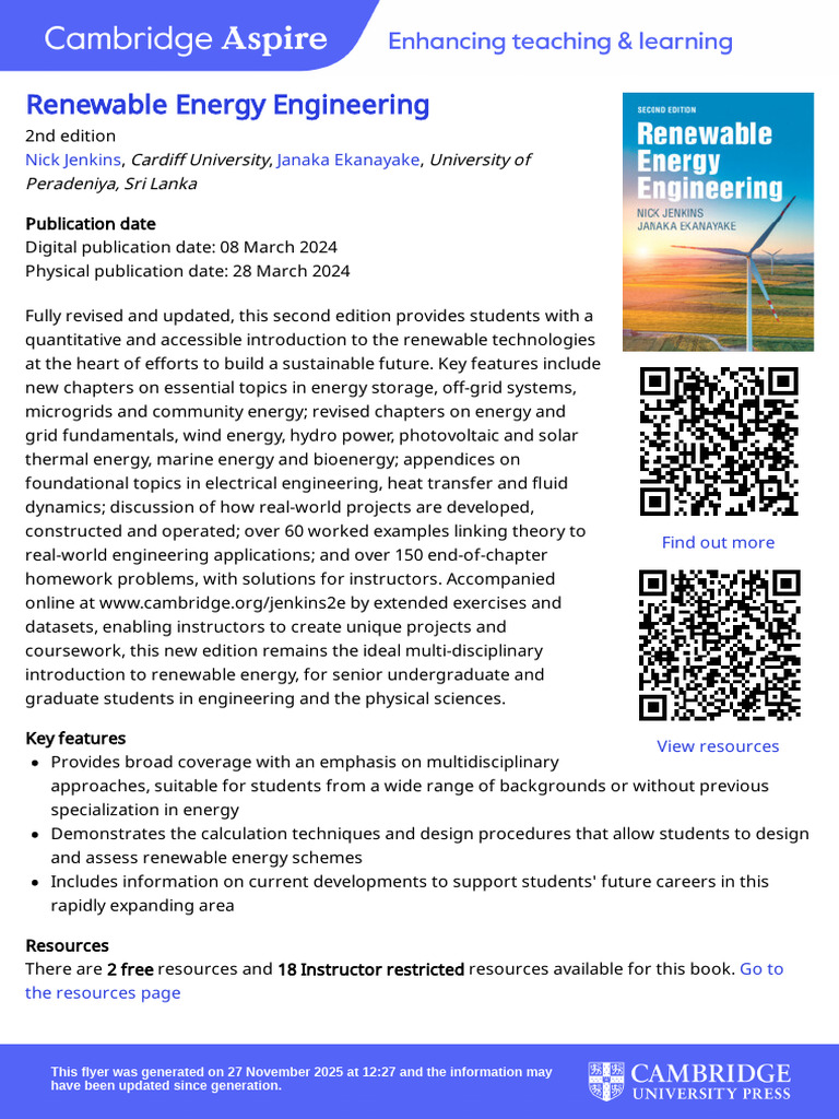 Renewable Energy Engineering 2nd Edition | PDF | Renewable Energy ...
