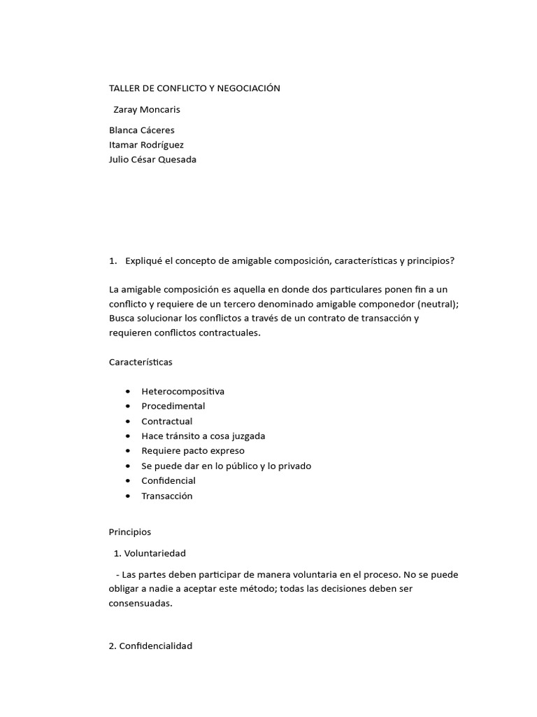 Taller sobre Amigable Composición y Arbitraje | PDF | Arbitraje | Mediación