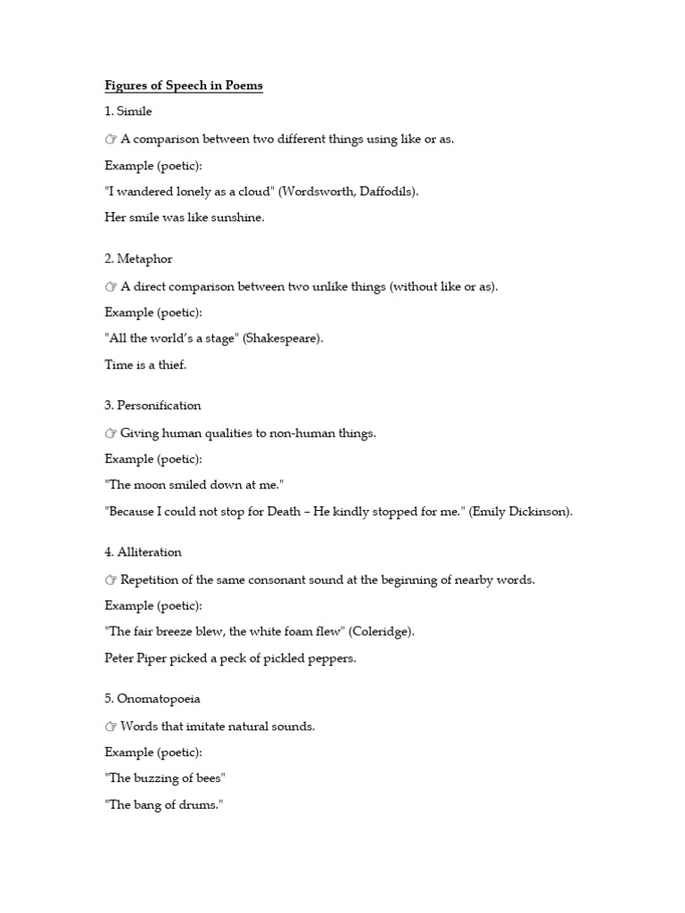Figures of Speech in Poetry Explained | PDF | Poetry