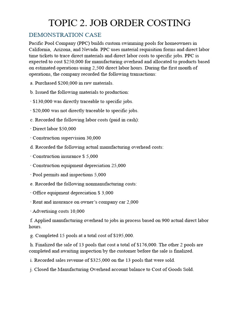 TOPIC 2 Demonstration Case | PDF