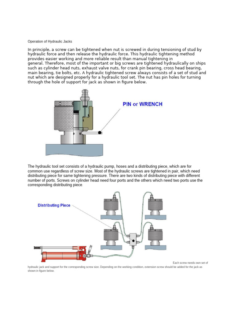 Hydraulic Jack Operation Guide | PDF | Screw | Valve