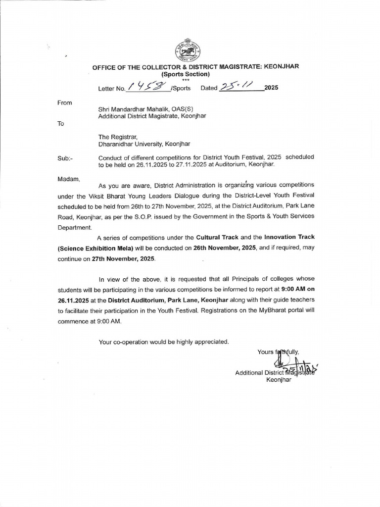 1458 Sports KJR Registrar DD University Conduct of - 251125 - 133745 | PDF
