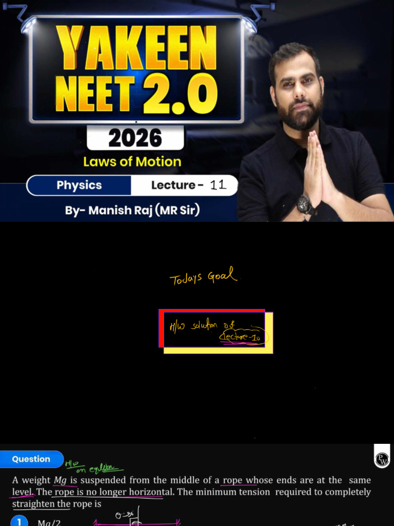 Laws of Motion 11 Class Notes Physics by Manish Raj Sir | PDF