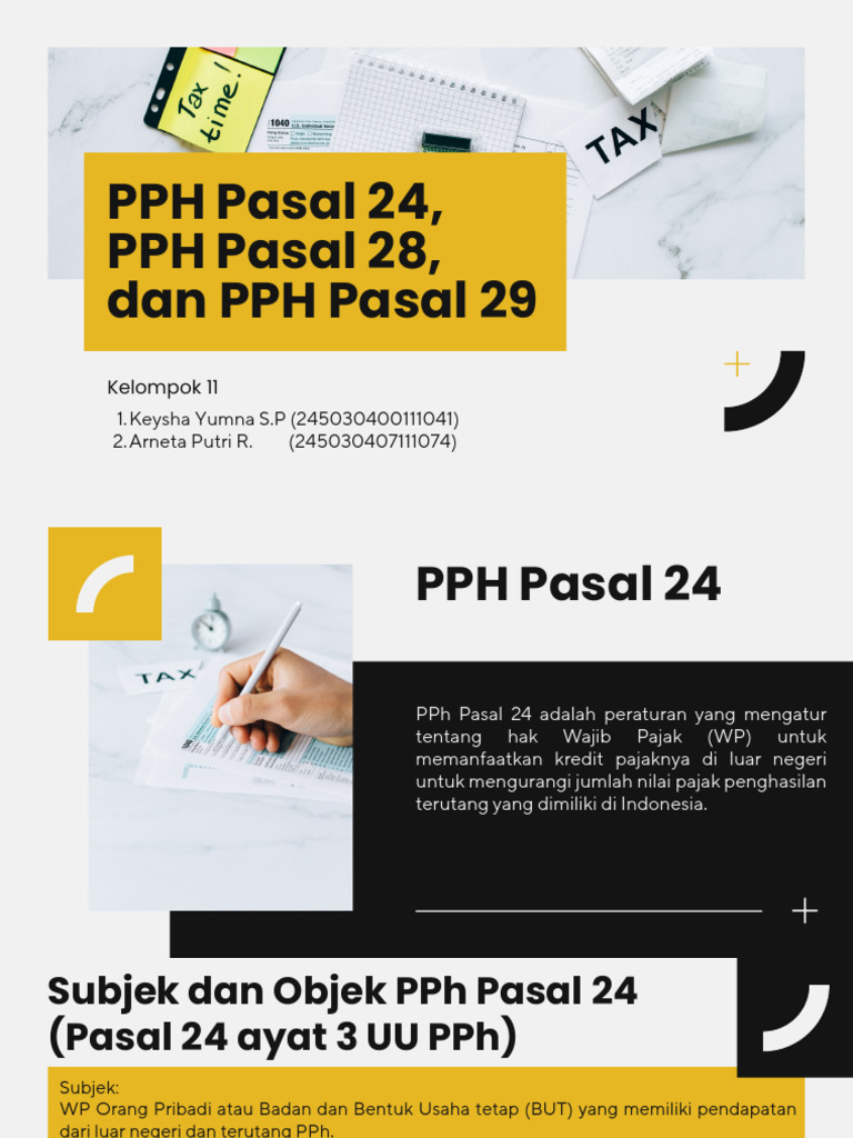 Panduan PPh Pasal 24, 28, dan 29 | PDF