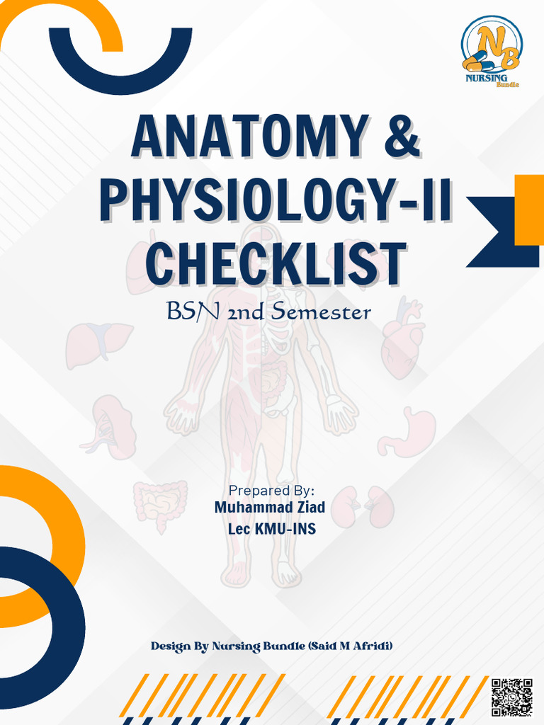 Anatomy & Physiology Checklist 2nd Sem by Nursing Bundles | PDF ...