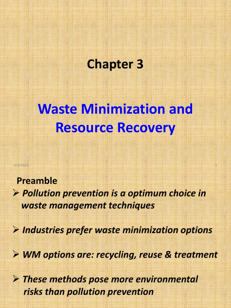Waste Minimization | PDF | Waste Management | Waste