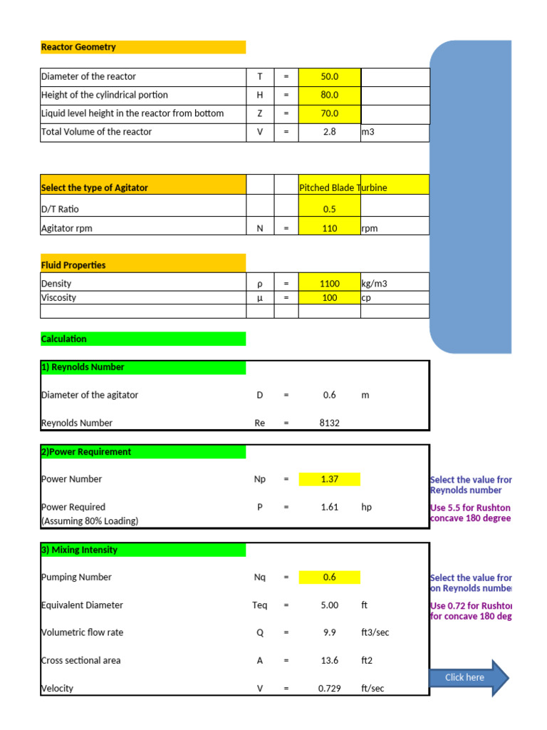 Reactor Agitator Design Calculations | PDF | Gas Technologies | Gases