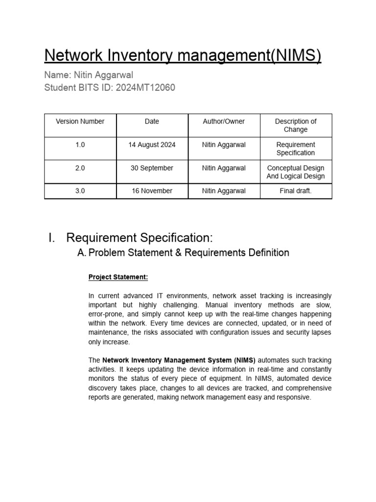 Network Inventory Management(NIMS) (1) | PDF | Database Index | Ip Address