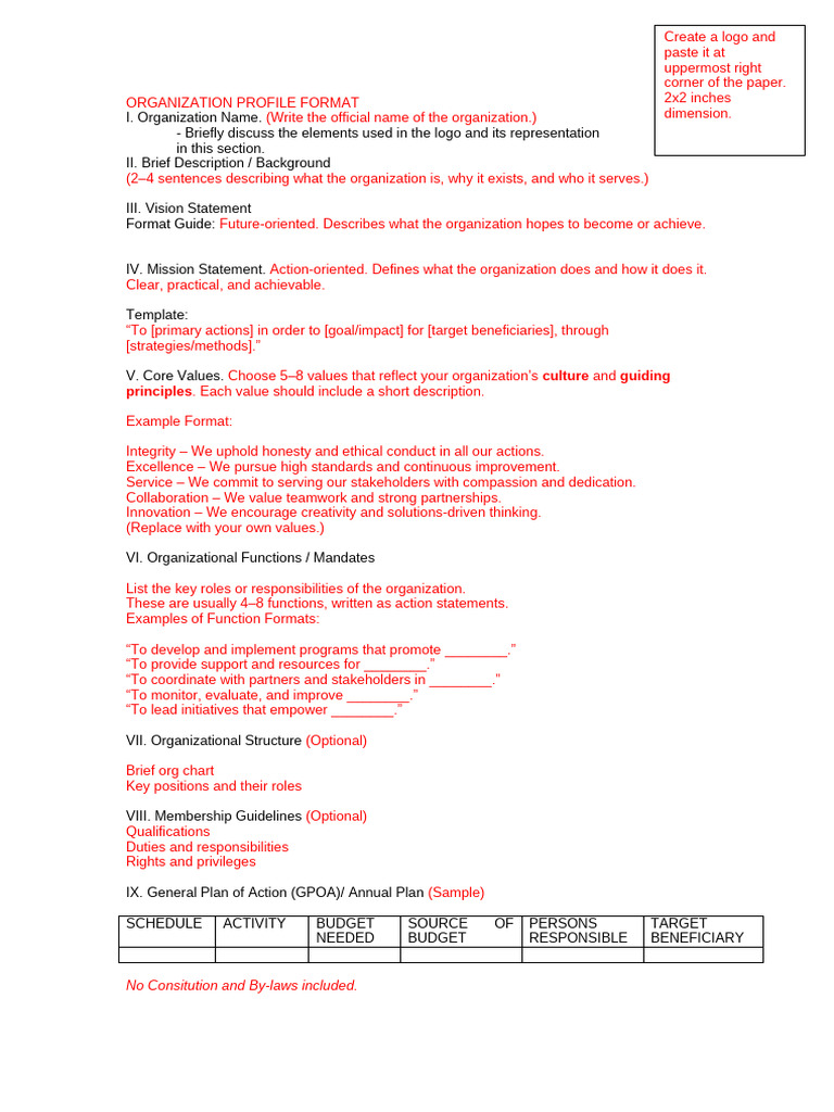Organization Profile Format | PDF | Business