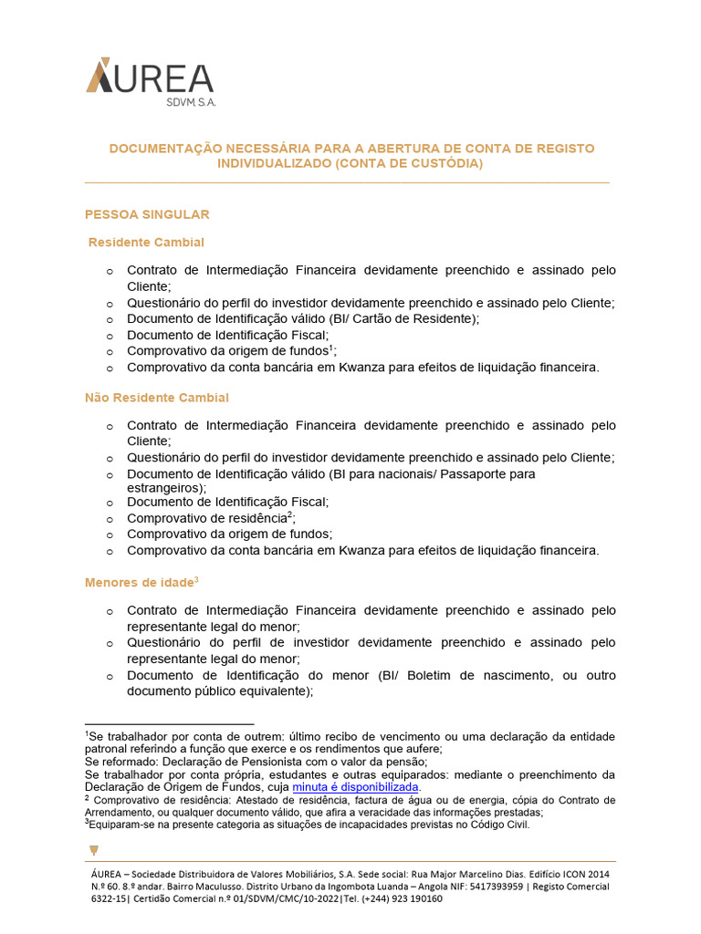 CheckList _Abertura Conta de Registo Individualizado (1) | PDF