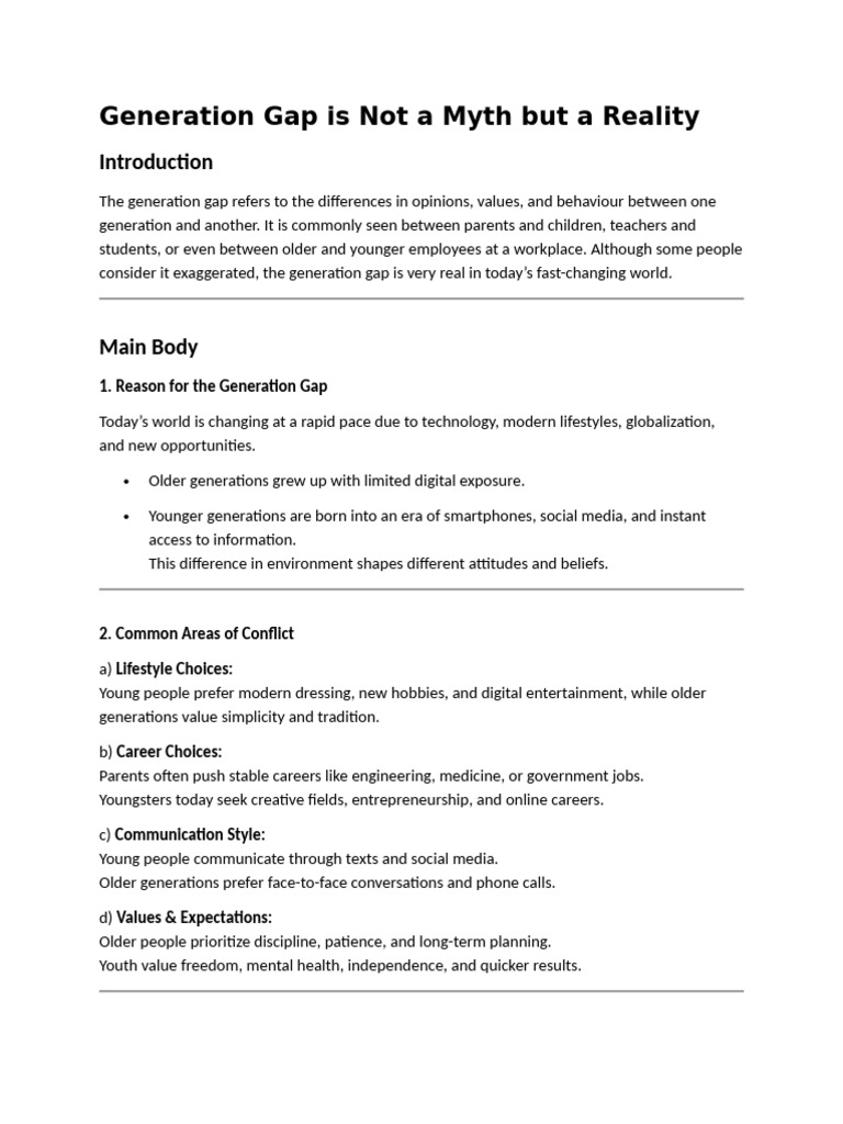Understanding the Generation Gap | PDF