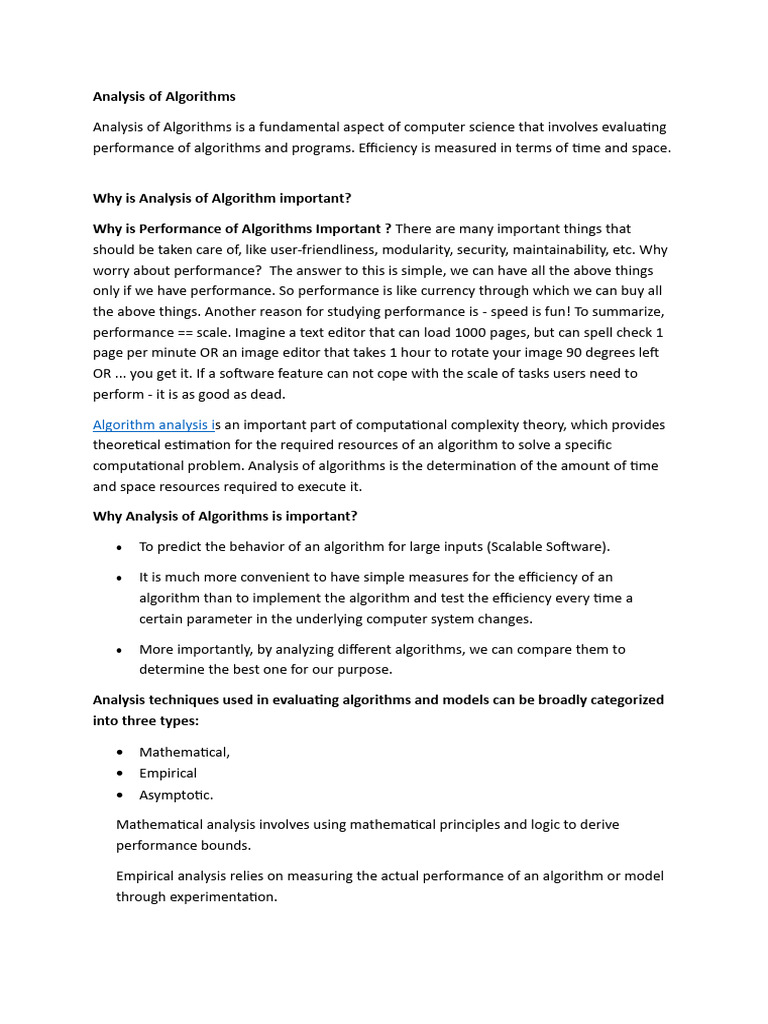 1.introduction - Analysis of Algorithm | PDF