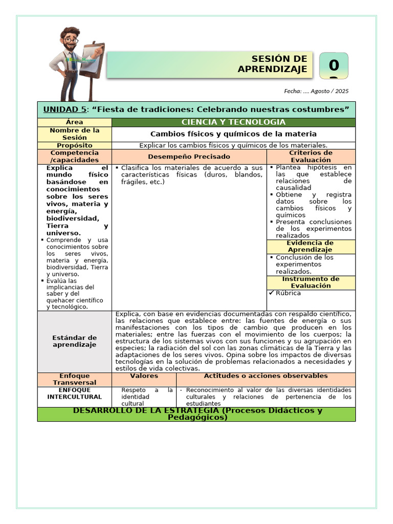 U5_3º_S2_CYT_SESIÓN_14_AGOSTO | PDF | Experimentar | Química