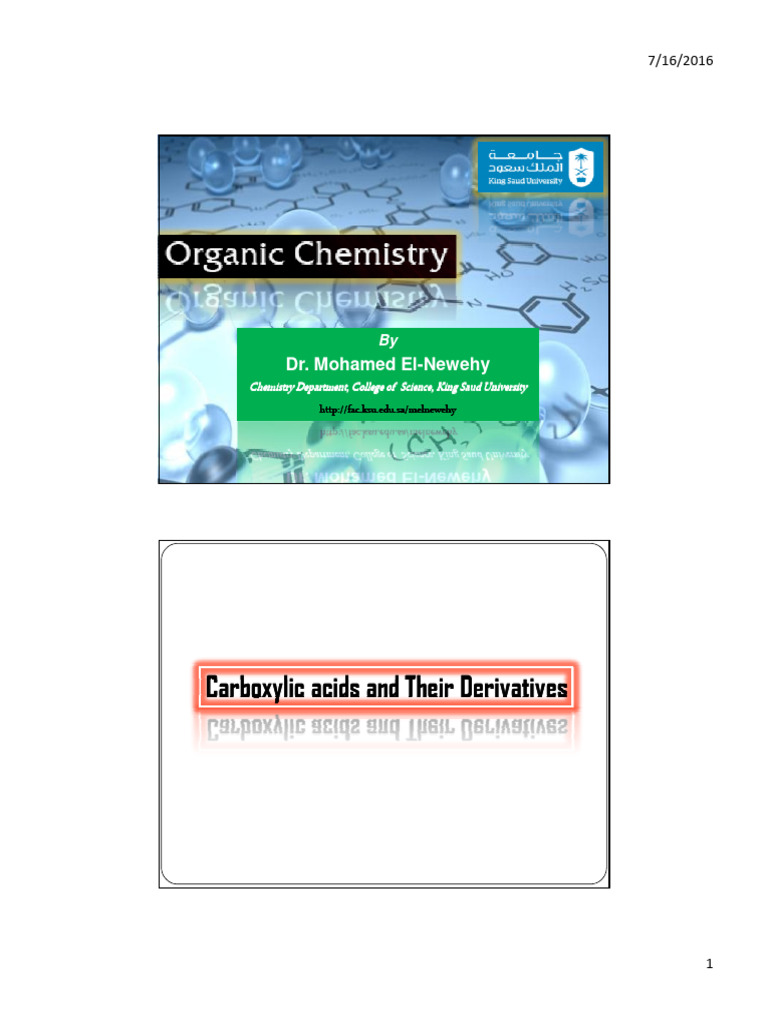 Carboxylic Acid and Their Derivatives | PDF | Ester | Carboxylic Acid