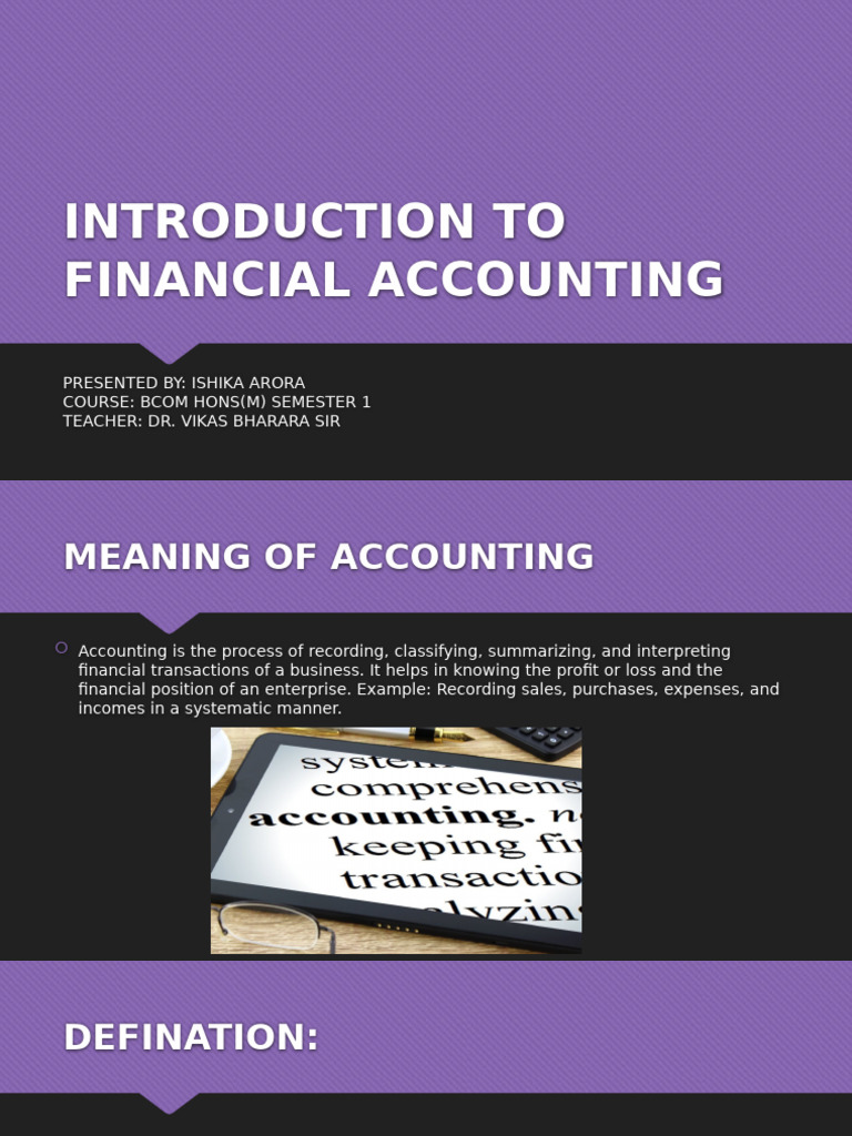 Introduction To Financial Accounting | PDF | Debits And Credits | Financial Accounting