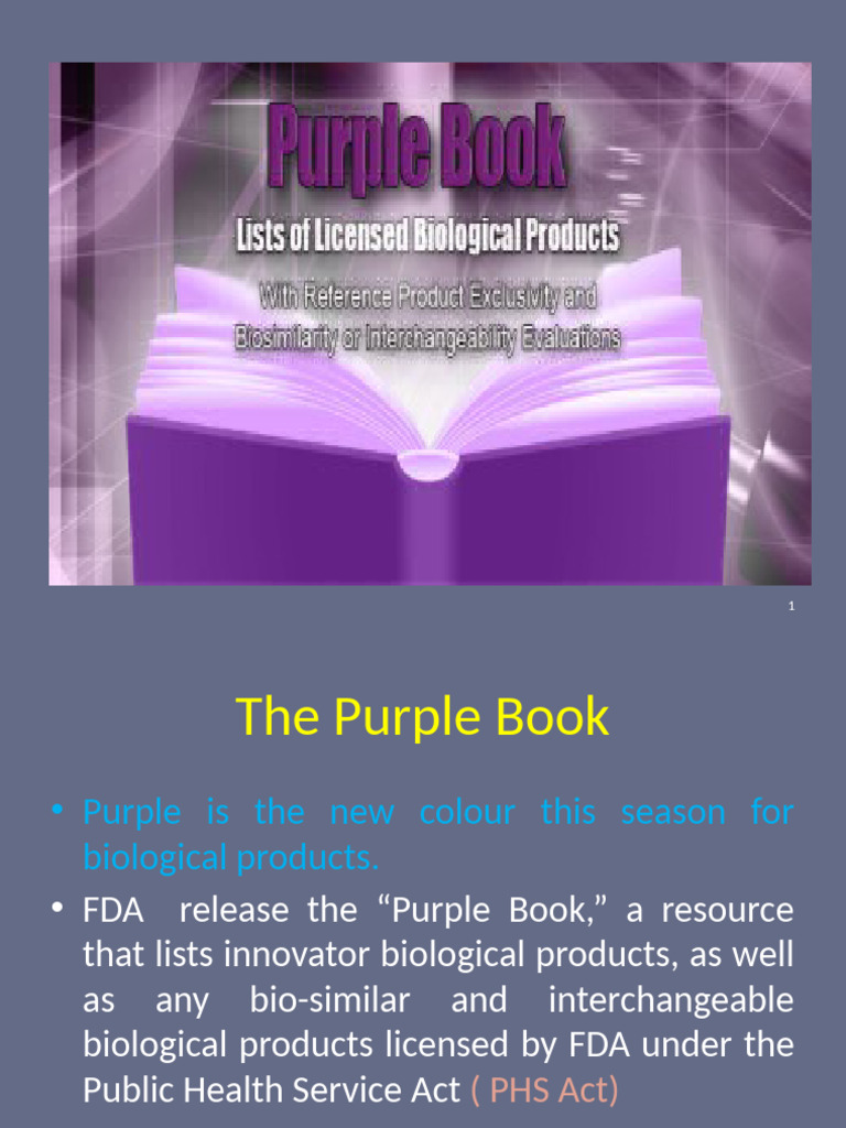 FDA Purple Book: Biosimilars Guide | PDF | Federal Register | Code Of ...