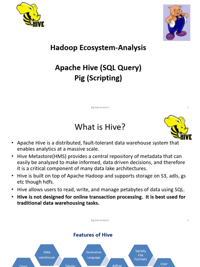 U4 Hive_Pig | PDF | Apache Hadoop | Map Reduce