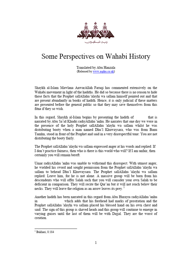 Wahabi History and Hadith Insights | PDF | Wahhabism | Hadith