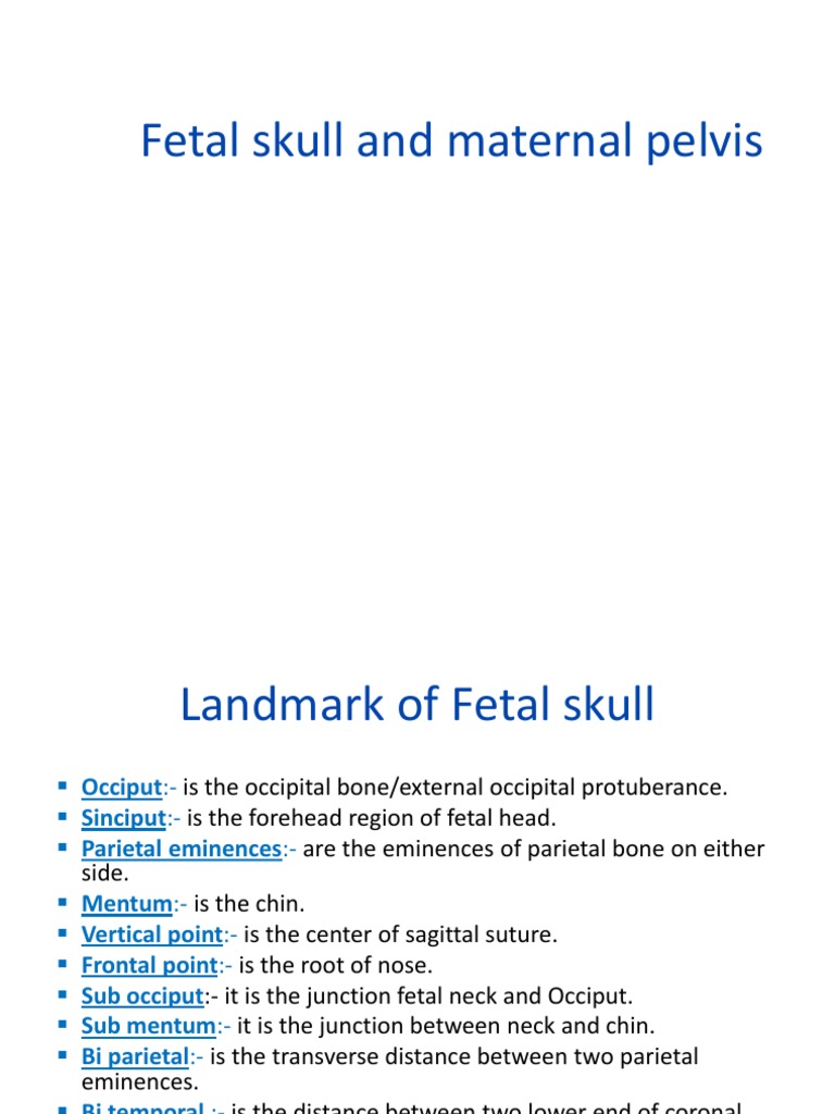 Fetal Skull Landmarks and Dimensions | PDF | Pelvis | Skeletal System