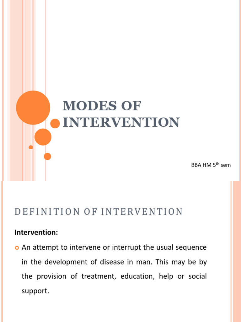 2.2. Modes of Intervention | PDF | Preventive Healthcare | Health Promotion