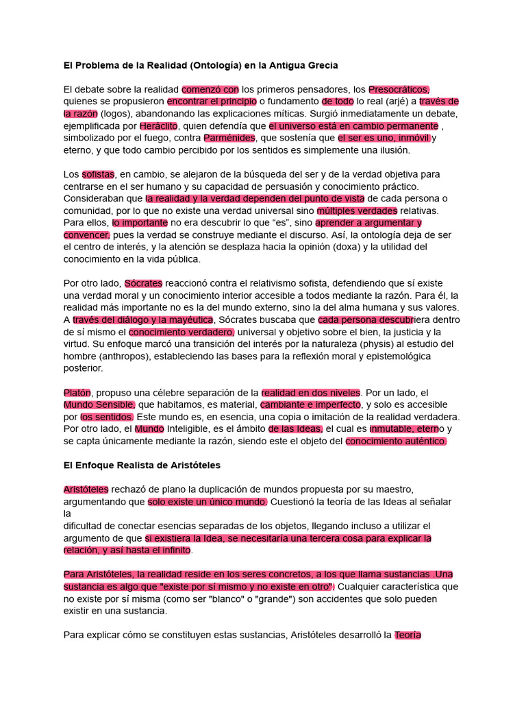 Ontología y Ética en la Antigua Grecia | PDF | Aristóteles | Virtud