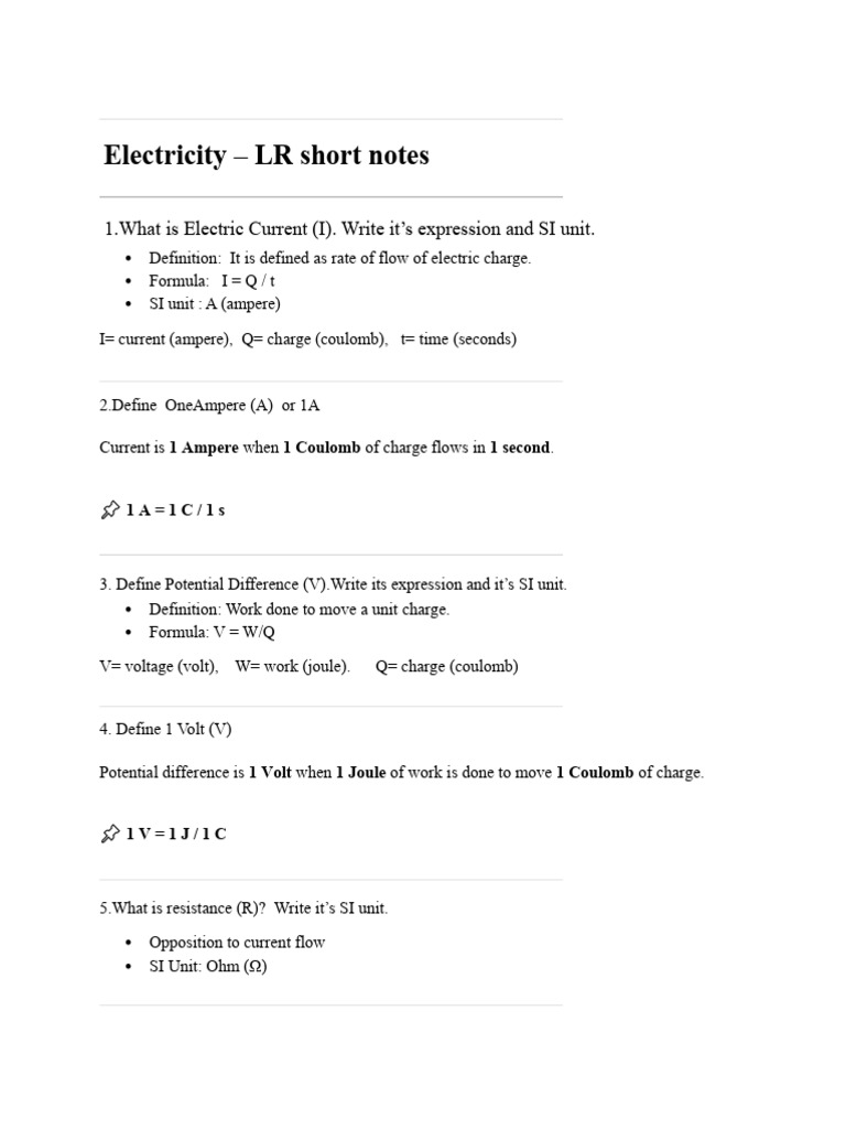 Electricity Basics: Current, Voltage, Resistance | PDF | Voltage | Volt