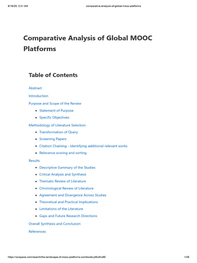Key Features and Functionalities of Various MOOC Platforms Worldwide ...