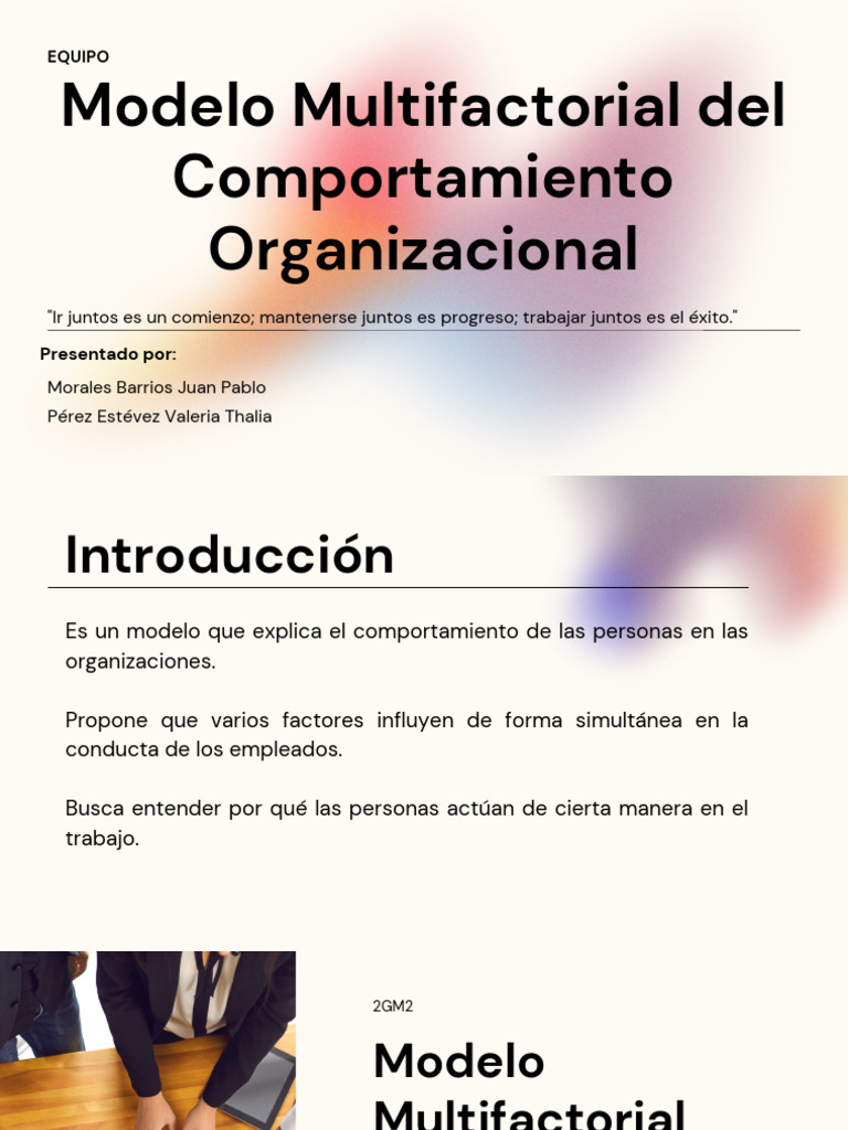 Modelo Multifactorial en Comportamiento Organizacional | PDF ...
