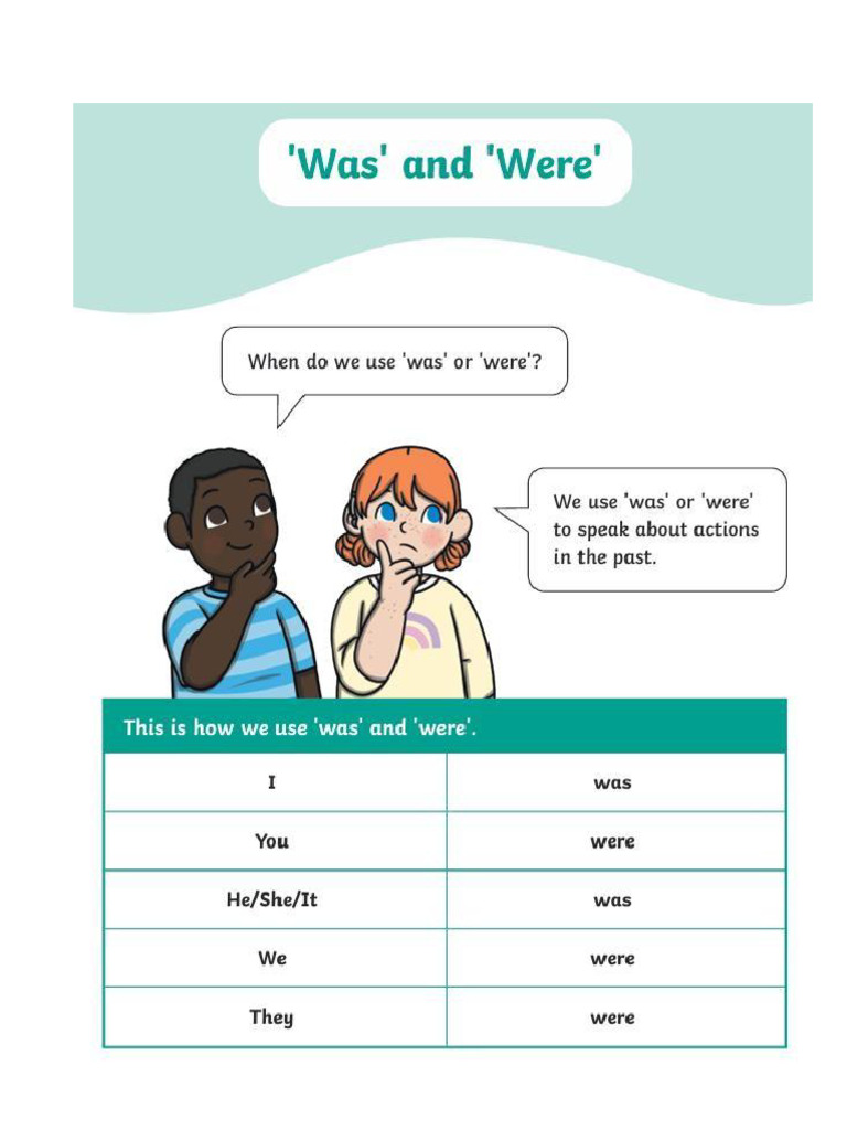Was - Were Exercise + Irregular Verb | PDF